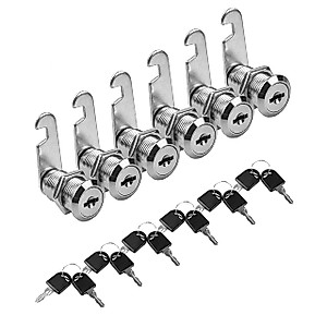 MoHern Cabinet Locks, 6 Pcs Keyed Alike 1-1/8 Inch (30mm) Cylinder Locks, Zinc Alloy Cam Lock with Keys for Cabinet, Drawer, RV and More