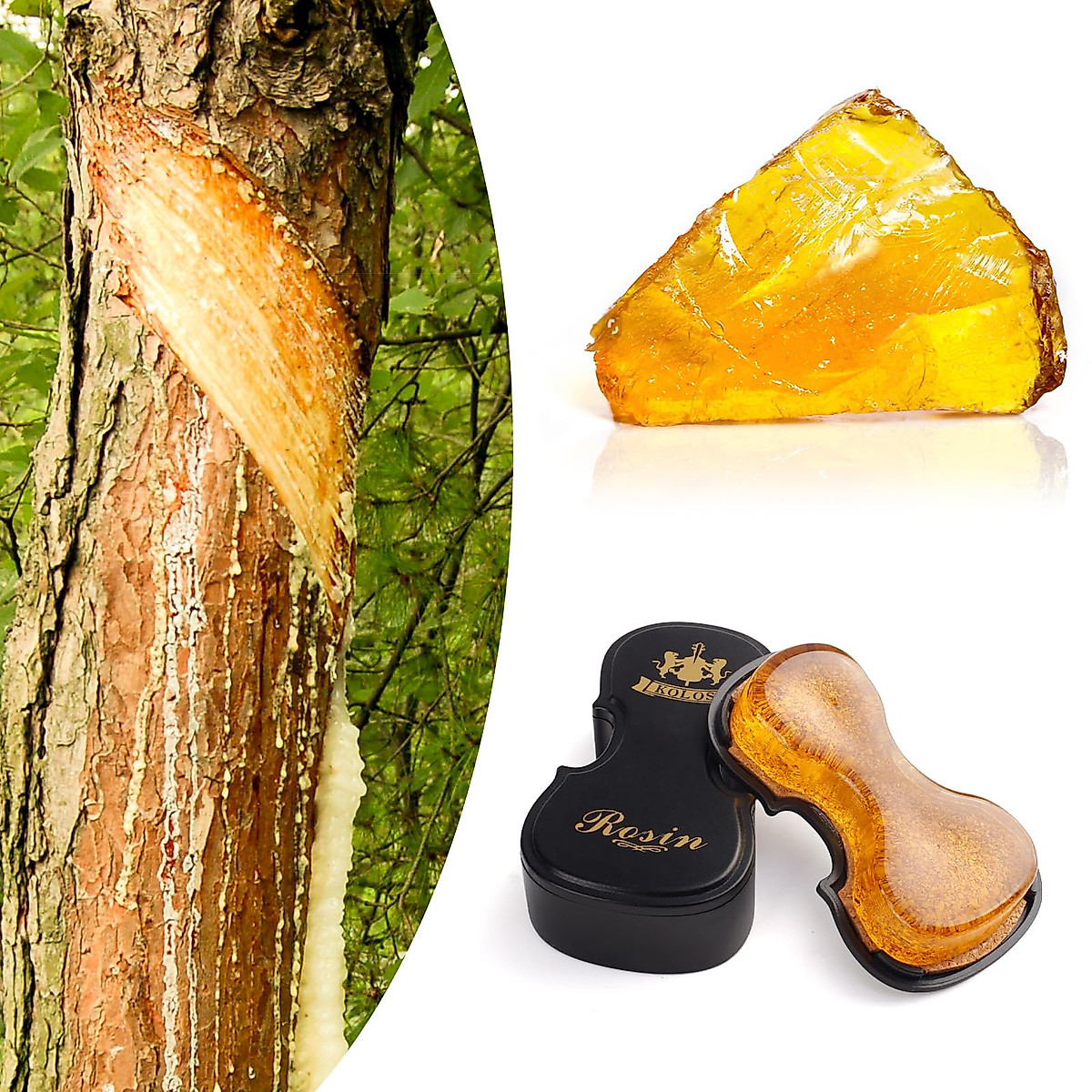 Natural Transparent Rosin Colophony Suited Violin Cello Viola and other Bowed String Instruments (Yellow)