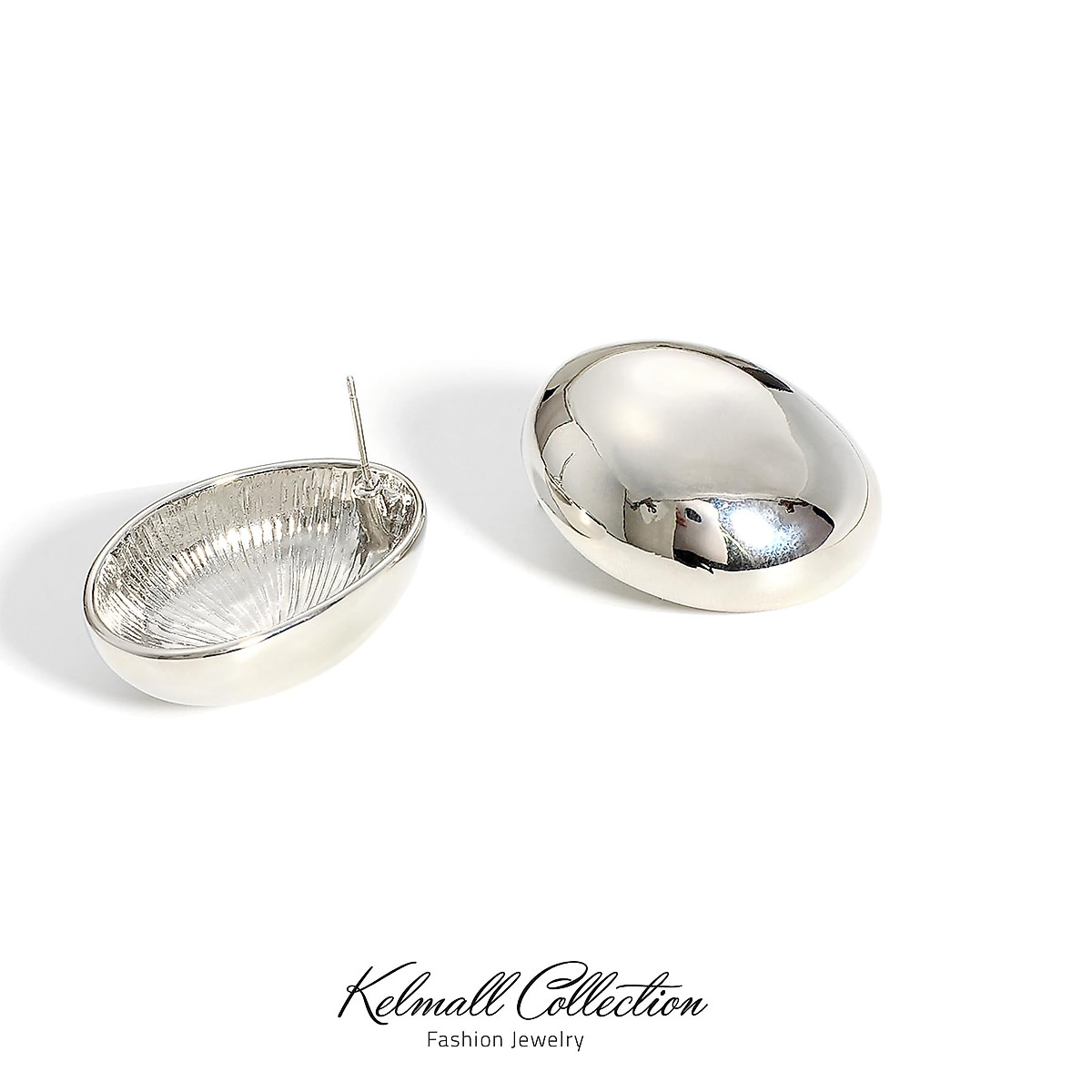 KELMALL Gold Plated Bold Gloss Square Oval Hoop Earrings for Women Chunky Large Geometric Drop Dangle Statement Earrings- Gift Box Packed