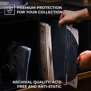 Big Fudge Vinyl Record Inner Sleeves - Clear 3-Ply Album Covers with Anti-Static Rice Paper - Acid Free Protective Outer Cover for 12" Records - White, 50 Pack