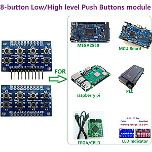eletechsup 8-Button High Level Push Buttons Module 8 Keyboard Keypad for Arduiuo Due Breadboard Leonardo Zero TRE Micro Banana pi STM32（no pin） (1)
