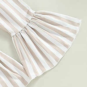 Toddler Western Baby Clothes Girl Short Sleeve t-Shirt top Ruffle Bell Bottoms Flare Pants Kids Summer Clothing (Green,12-18 Months)