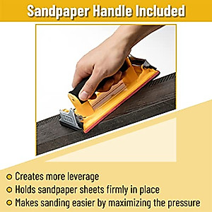 Bates- Sand Paper with Handle, 36 Pack, Sand Paper Set, Sandpaper, Sandpaper Assortment, Sand Paper Variety, Sanding Block, Sandpaper Block, Sandpaper for Wood, Automotive Sandpaper, Sand Block