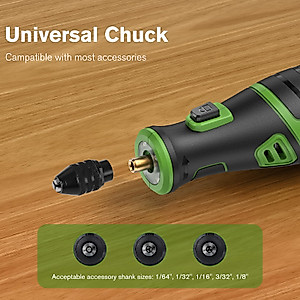 Ginour Cordless Rotary Tool with Keyless Chuck, 8V Power Rotary Tool Kit with 153 pcs Accessories, 2Ah Rechargeable Battery, 5 Speeds 30000 RPM Max for Sanding,Drilling,Cutting, Polishing, DIY Crafts