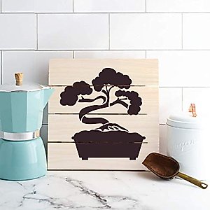 Bonsai Tree Stencil - Reusable Stencils for Painting - Create DIY Bonsai Tree Crafts and Projects