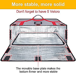 Pizza Delivery Bag,Large Pizza Carrier Insulated Hot Food Bags for Delivery,Thermal Food Delivery Bag, Reusable Warmer Pizza Box,Pizza Bags for Delivery,Large Size 22 * 22 * 8.6 inches,Grey