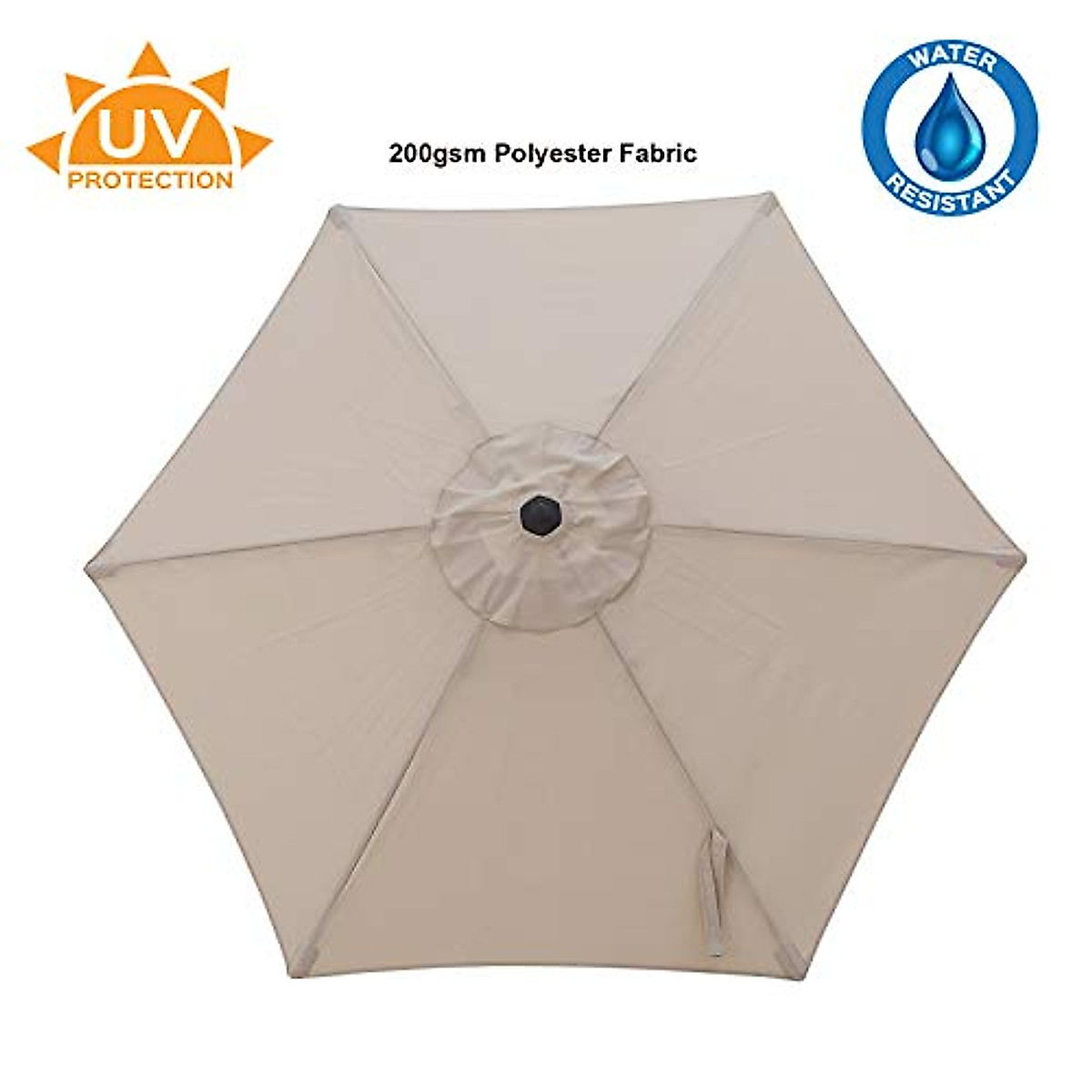 C-Hopetree 7.5 ft Outdoor Patio Market Table Umbrella with Tilt, Beige