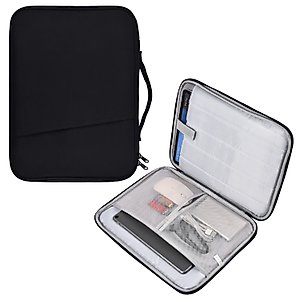 12-12.9 Inch Tablet Sleeve Bag for 12.4" Samsung Galaxy Tab S9+ Plus/S8+/S7+/S7+ Plus/S7 FE,13" iPad Air M4/iPad Pro M2 2024/Pro 12.9"/Microsoft Surface Go 2 12.4"/Pro 11 10 9 8 Carrying Case-Black