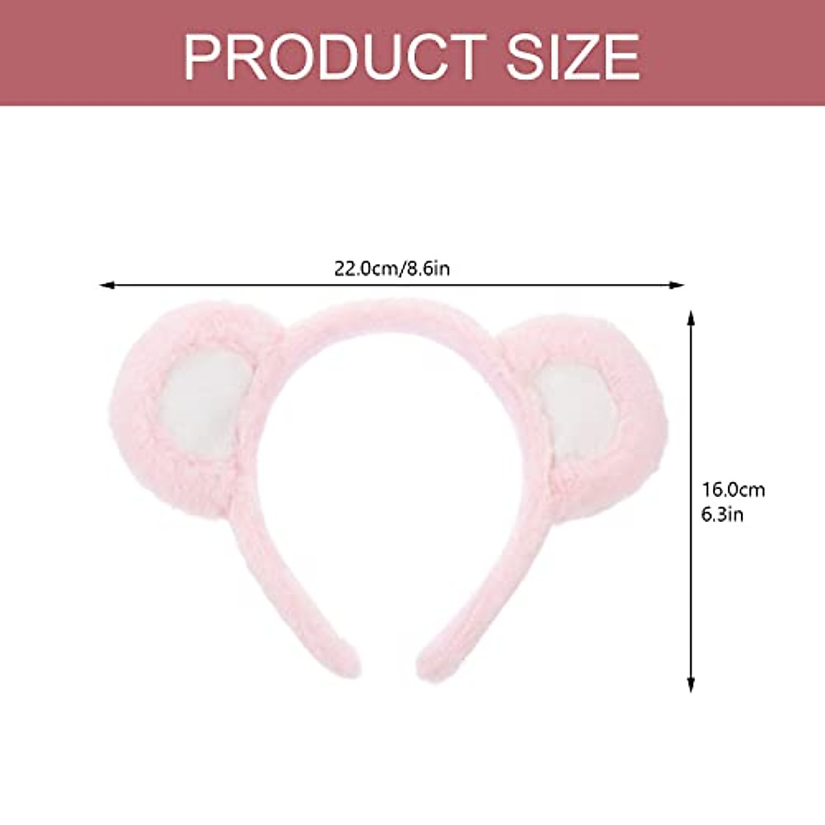 SOLUSTRE Bear Ears Headband Lovely Headdress Face Washing Hair Hoops Makeup Headband Hair Accessories for Girls Spa Makeup Washing Face Outdoor, Pink