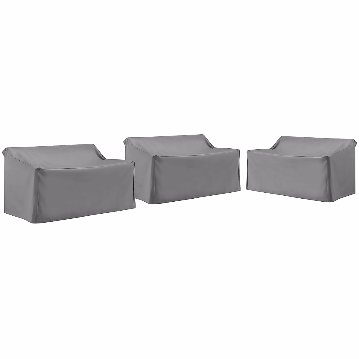 Crosley Furniture Patio Furniture Covers, Waterproof 3-Piece Outdoor Sectional Loveseat Cover Set, Gray