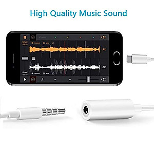 HOVTOIL Type C to 3.5mm Audio Adapter Cable 2Pcs Type C USB-C Male to 3.5mm Female Headphone Jack Aux Audio Adapter Cables High Performance White 2pcs