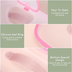 Wipes Dispenser for Travel, Portable Wipe Holder Wipes Container Refillable Diaper Wipe Case for Travel Outdoor Cars Wipes Pouch Reusable Diaper Wipe Holders (Pink)