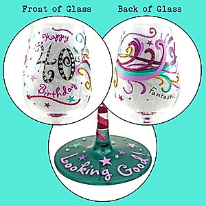 Top Shelf 40-ish Birthday Novelty Wine Glass