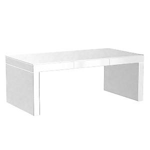 Silver Coffee Table with All Mirrored Finished, Modern Contemporary Accent Side or Coffee Table for Living Room