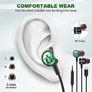 AKUBSKU Wireless Earbuds & USB C Headphones for Google Pixel 7 Pro 6 6A Noise Cancelling Ear Buds for Samsung Galaxy S23 Ultra S22 OnePlus 11 10T