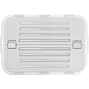 Superio 13 Gallon Hinged Lid Storage Tote; Stackable Storage Container with Lid (52 Quart, Bin with Hinged Lid)