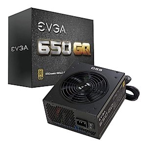 EVGA 210-GQ-0650-V1 650 GQ, 80+ GOLD 650W, Semi Modular, EVGA ECO Mode, 5 Year Warranty, Power Supply, Black