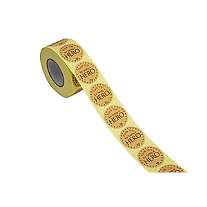 Gazelle Thank You Stickers, Roll, 500 Kraft Stickers. Say Thank You to Our Heroes 1.5 Inch Gratitude Stickers Fit On Envelopes, Greeting Cards, Gift Bags. Eco-Friendly Soy-Based Ink (Kraft)