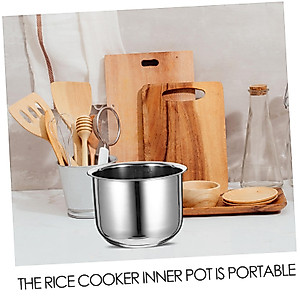 UTHCLO Rice Cooker Liner Instants Pot Inner Oven Electric Cooker Liner Pot Tiger Rice Cooker Pot Cooking Pot Inner Rice Maker Accessories Rice Cooker Small Stove Stainless Steel Silver