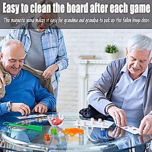 TCOINERY Bingo Chips Set-Magnetic Wand & 100 Counting Chips-6 Colors Transparent Plastic Markers for Family School Learning Game Zoom Bingo and Pokeno Nights