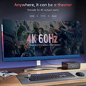 ACEMAGICIAN Dual LAN Mini PC,AMD Ryzen 7 5700U (8C/16T,up to 4.3Ghz) 16GB DDR4 512GB SSD, Mini Computers 4K@60Hz Triple Display Desktop Portable WiFi 6/Bluetooth 5.2