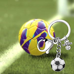 WSNANG Soccer Gift Soccer Coach Keychain TV Show Inspired Gift Soccer Keyring for Soccer Lover Gift (Soccer Keychain)