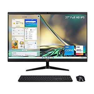 Acer Aspire C27-1700-UA91 AIO Desktop | 27" Full HD IPS Display | 12th Gen Intel Core i5-1235U | Intel Iris Xe Graphics | 16GB DDR4 | 512GB NVMe M.2 SSD | Intel Wireless Wi-Fi 6 | Windows 11 Home