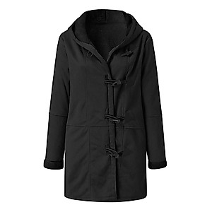 FAVIPT Today Deals Prime Womens Winter Warm Coats Sherpa Fleece Lined Jacket Plus Size Casual Hooded Thicken Overcoat Outwear with Pockets