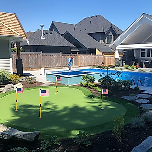 KINGTOP USA Golf Flag 8x6 Inch – Premium Dual-layer 420D Nylon, Double Sided American Pattern Printing, Tube Inserted – Mini Practice Putting Green Flags for Yard, 1-Pack