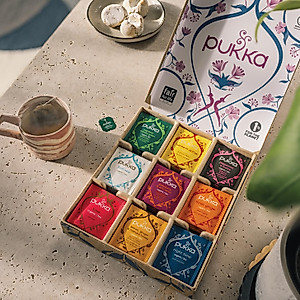 Pukka Herbal Tea Gift Sampler, Organic Tea, Eco-friendly, Self Care Gift Box, 45 Tea Bags, 9 Flavors