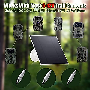 DEHKATA Trail Camera Solar Panel 10400mAH, Solar Battery Charger Kit 6V 9V 12V, IP66 Waterproof Hunting Accessory, Fits Most Solar Panel for Trail Cam