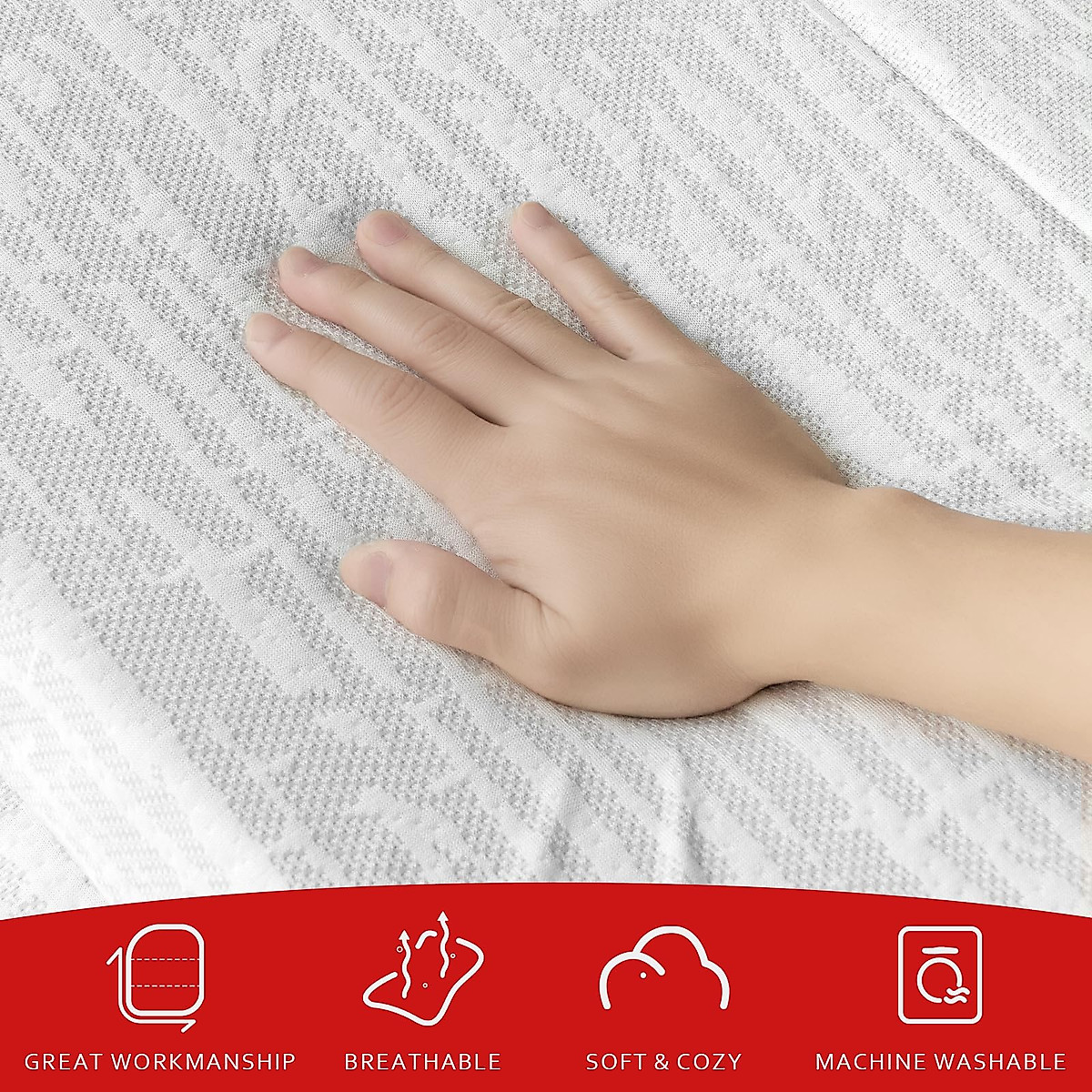 Toddler Nap Mat, Sleeping Mat for use in Preschools and Daycares, Folding Rest Mat with Ultra Soft Jacquard Waterproof Cover, 52''x28'', X-Large Size, Grey