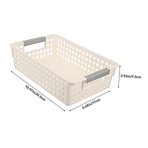 GREENADSCAPE Hardware Storage Box Desktop File Holder Basket for Office Desktop Storage Baskets Art Baskets for Makeup Display Basket Storage Baskets for Shelves Toy Baskets Pp White