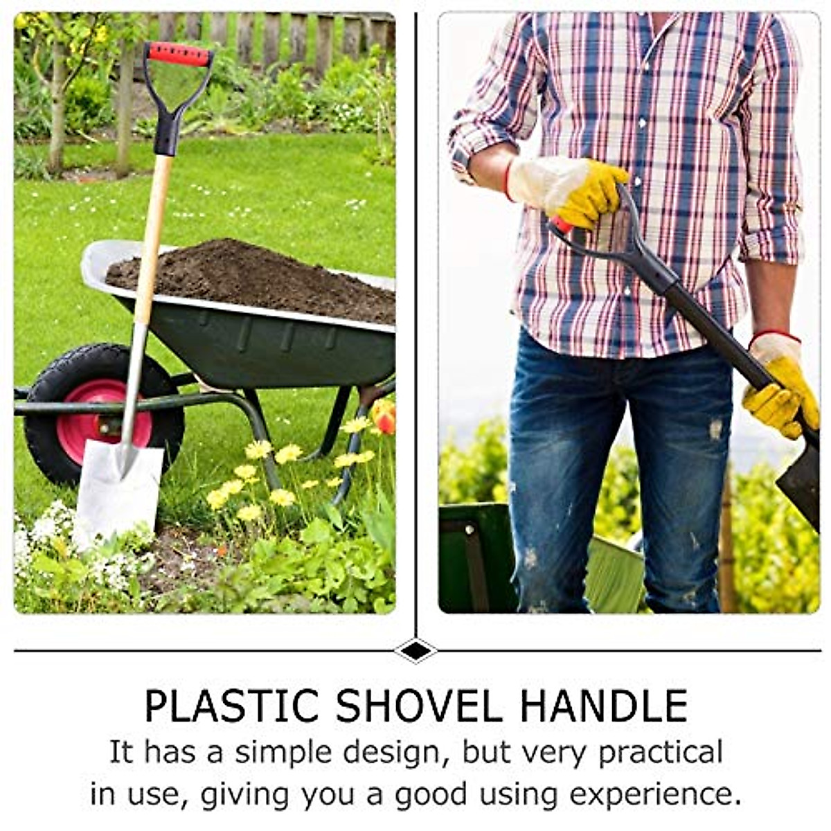 Garden Shovel 1Pc Plastic D Shape Shovel Handles D- Grip Replacement Snow Shovel Metal Shovel Handles for Garden Accessories Camping Accessories