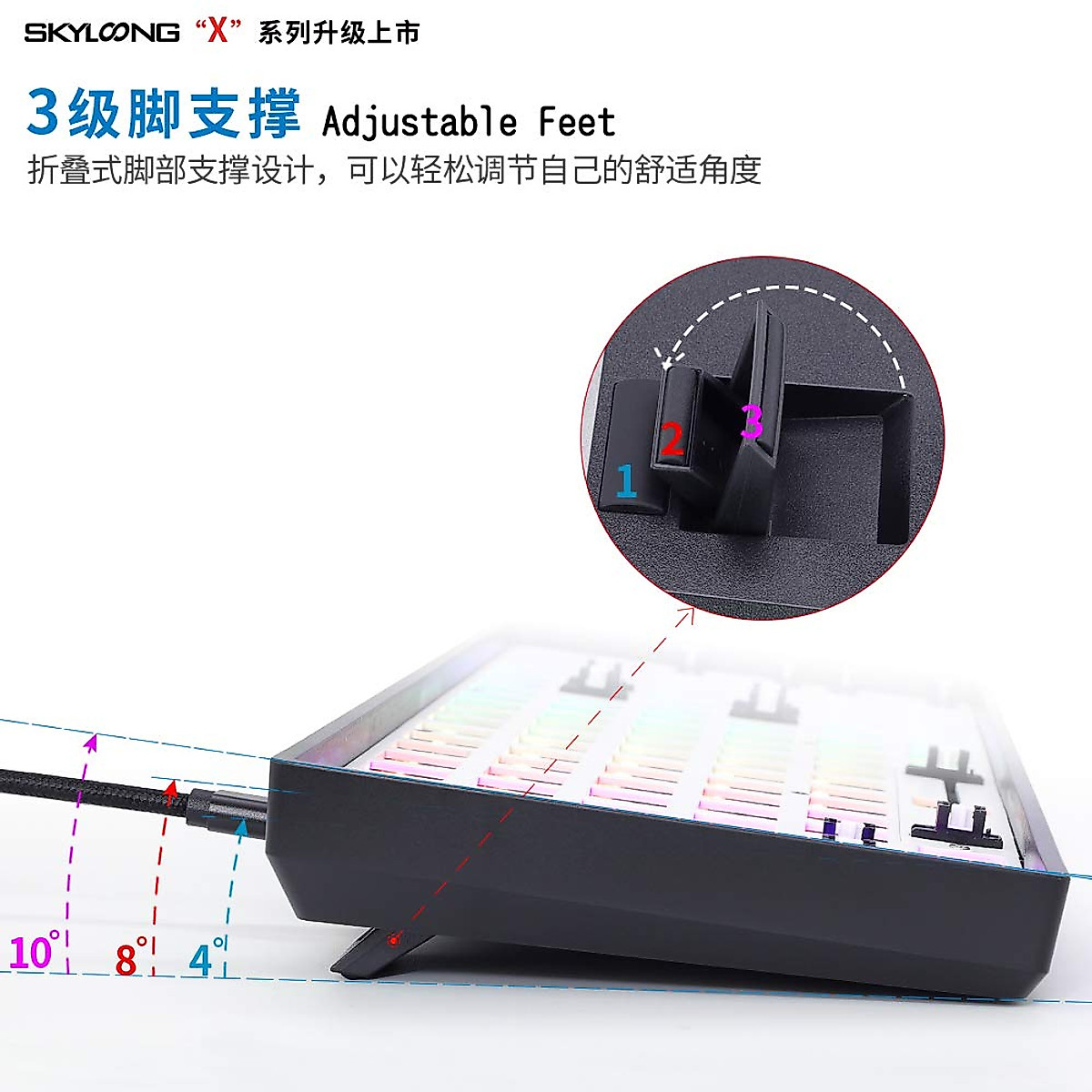 KPREPUBLIC gk96 gk96x hot swappable Custom Mechanical Keyboard Kit Support RGB Switch LEDs Type c Software programmable Balck White case (GK96X White Case Kit x1)