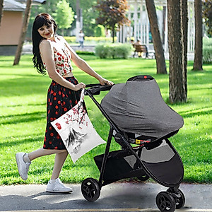 HUXINO Waterproof Wet Dry Bags Japan Mountain Cherry Flower, Kids Baby Cloth Diaper Wet Bags Organizer Reusable Bags Pouch with 2 Zippered Pockets Beach Travel Hiking Gym Bag for Swimsuits Wet Clothes