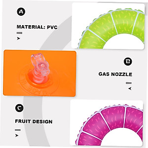 jojofuny 3pcs Fruit Swim Ring Pool Floats Fruit Pool Tubes Toys for Kids Toddler Playset Beach Toys Kid Toys Fruit Swimming Ring Children Toys Inflatable Pool Casual PVC Baby Swimming Pool