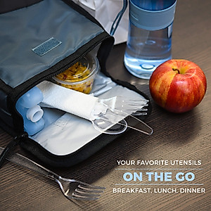 NYHI Premium Heavyweight Disposable Clear Spoons Heavy Duty Sturdy Plastic Flatware Set For Home Office Parties School Picnics Restaurants 400 Pack