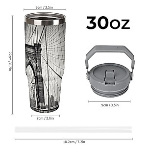 SYJTGDE Large Capacity Car Cup Brooklyn Bridge Fashionable Upgrade Car Cup Advanced And Beautiful Travel Cup