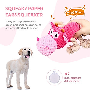 IOKHEIRA Dog Plush Toy for Large Aggressive Chewers, Indestructible Dog Squeaky Toys, Stuffed Animals Toys with Cotton Material and Crinkle Paper, Durable Chewing Toys