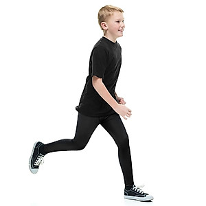 Roadbox Boys Compression Pants - 2 Pack Youth Athletic Tights Sports Leggings Kid Boys Spandex Base Layer Underwear for Basketball Football Running Blackwhite