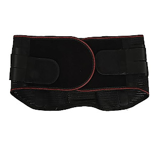 VBESTLIFE Lumbar Support Belt, Flexible Adjustment Curved Lumbar Support Brace 360 Degree Fixed Support Black Breathable with Massage Pads for Sports Waist Protection (XL)