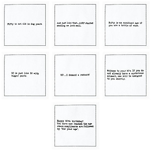 Five Star Napkins 50th Birthday Quotes White Cotton Cocktail Napkins, Beverage Napkins, Bar Napkins, Cloth Napkins, Party Napkins, Events, Holidays, Weddings, Birthdays, Disposable, 4.5" x 4.5"- (50x)