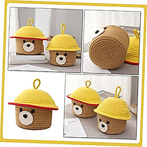 TOYANDONA Bear Storage Basket Clothes Bins Storage for Closet Toy Baskets Wicker Storage Basket Baby Laundry Basket Baskets Empty Wicker Laundry Baskets Cotton Rope Sundries Basket Mini
