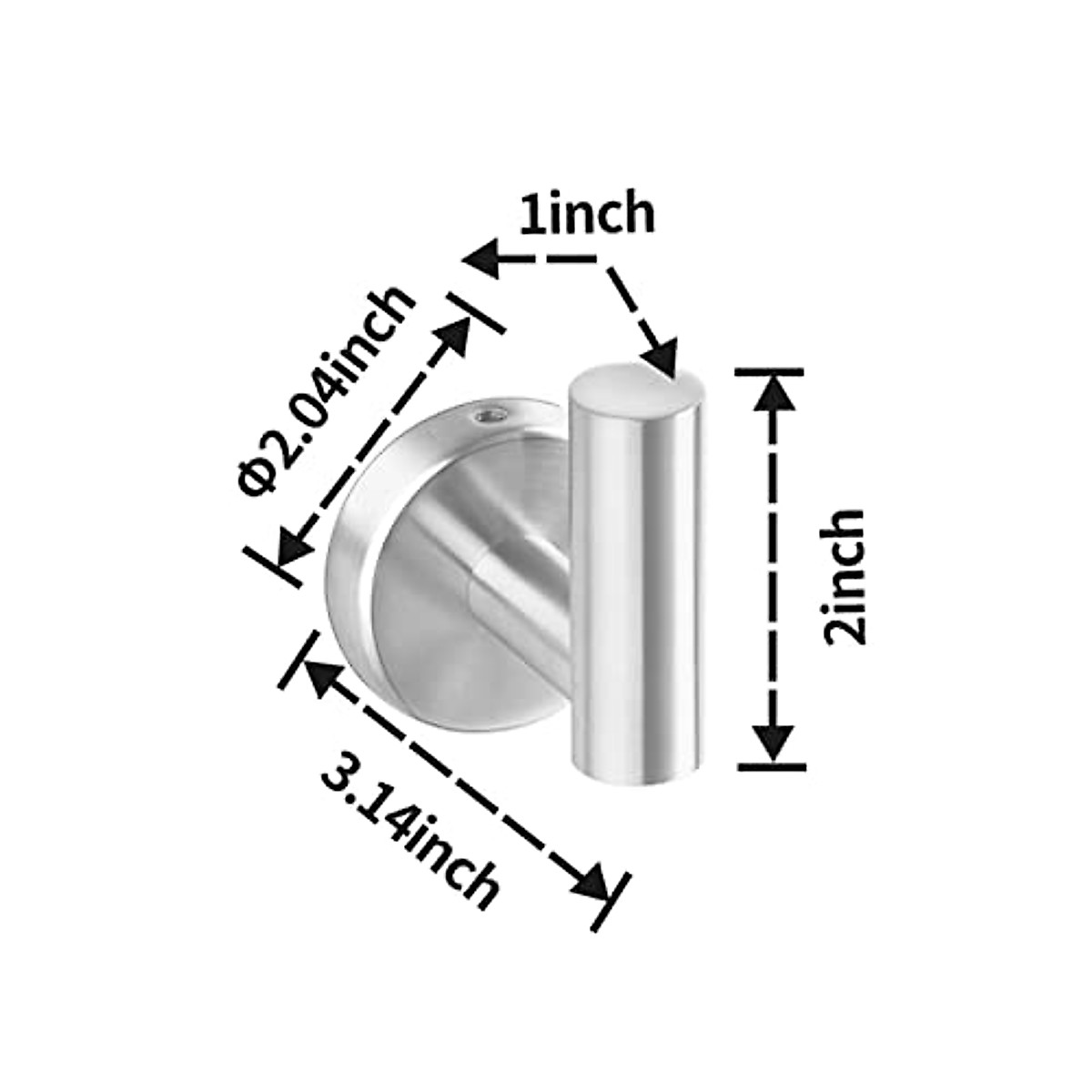 ALLOY+ Bath Towel Hooks Bathroom Coat Hook Robe Hook 4 Pieces Towel Hooks Stainless Steel Wall-Mount Heavy Duty Door Hanger for Bathroom Bedroom Kitchen Hotel Cabinet