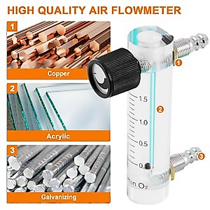 JIAWANSHUN Oxygen Air Flow Meter 0.1-1.5LPM Gas Flow Regulator Gas Flowmeter with Copper Connector