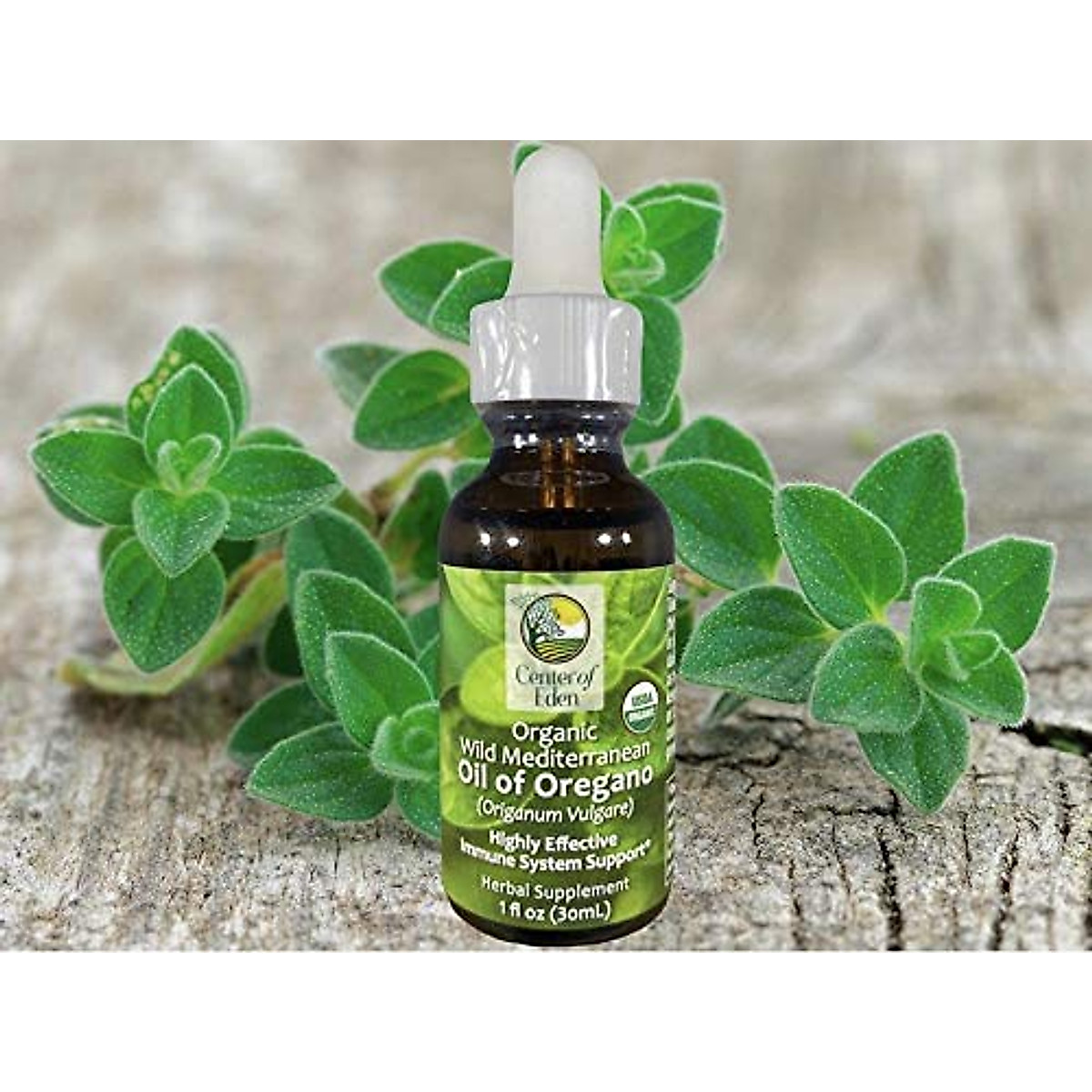 Center of Eden, Wild Mediterranean Oil of Oregano, Certified Organic, 76%+ Carvacrol, Herbal Supplement for Immune Support, Vegan, Non-GMO, 1 oz (Approx.450 Servings)