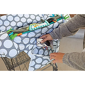 Boppy Preferred Shopping Cart and High Chair Cover with Storage Pouch, Gray Jumbo Dots with Changeable SlideLine Toy, Plush Minky Seat, 2-point Safety Belt, Wipeable and Machine Washable, 6-48 months