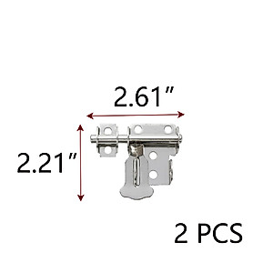 Pufguy Slide Bolt Latch Sliding Bolt Gate Latch Stainless Steel Sliding Door Locks for Shed Door Barn Door Yard Door Wooden Fence-2pcs