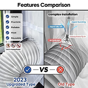 Loviga Portable AC Window Seal Kit Vent Kit, 100% Sealing Waterproof Universal Window Seal for Portable Air Conditioner, No Need for Drilling-25x62~92cm